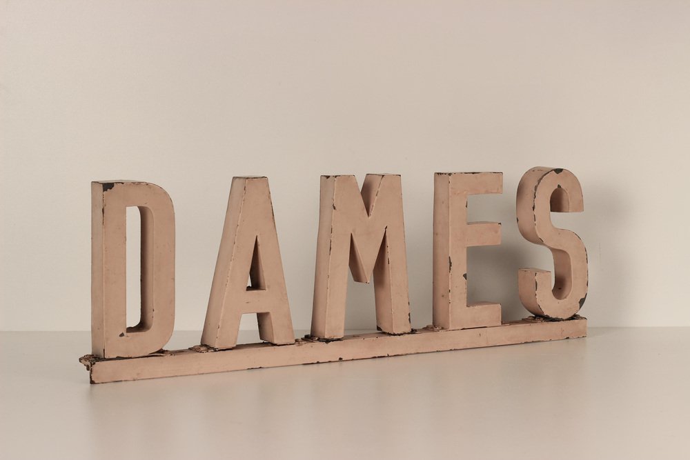 Mid-Century Ladies Dame Public Toilet Sign in Metal, South of France ...