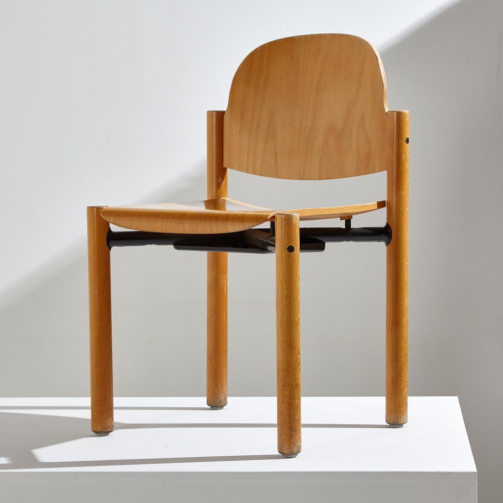 Stackable Beech Chair from Lübke, 1970s for sale at Pamono