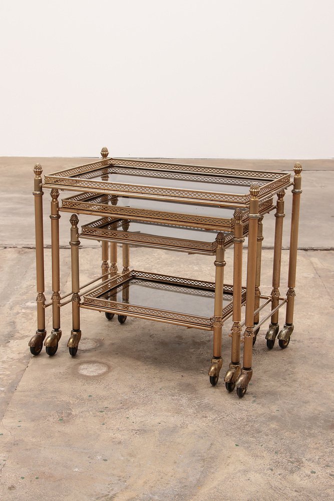 S Three Table Trolleys from Maison Jansen, France, 1950s, Set of 3 for ...