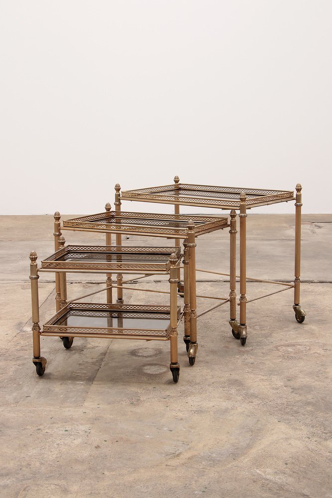 S Three Table Trolleys from Maison Jansen, France, 1950s, Set of 3 for ...