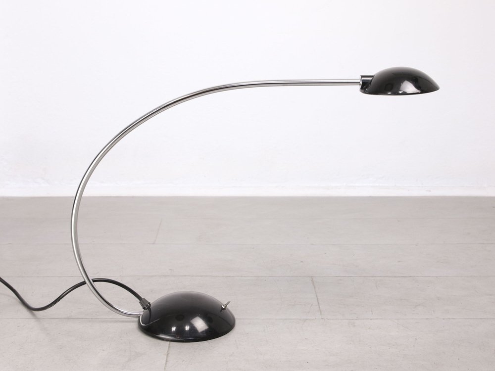 Vintage Arc Table Lamp in Black and Chrome from Meblo, 1980s for sale ...