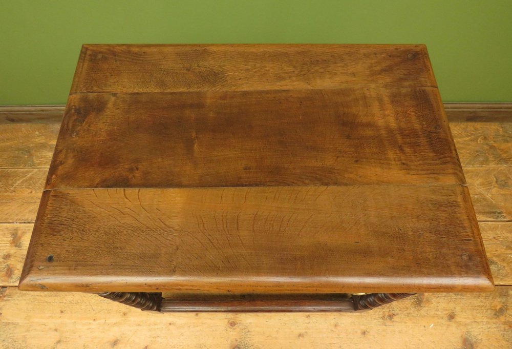 Gothic Oak Table with Drawer and Bobbin Legs, 1890s for sale at Pamono