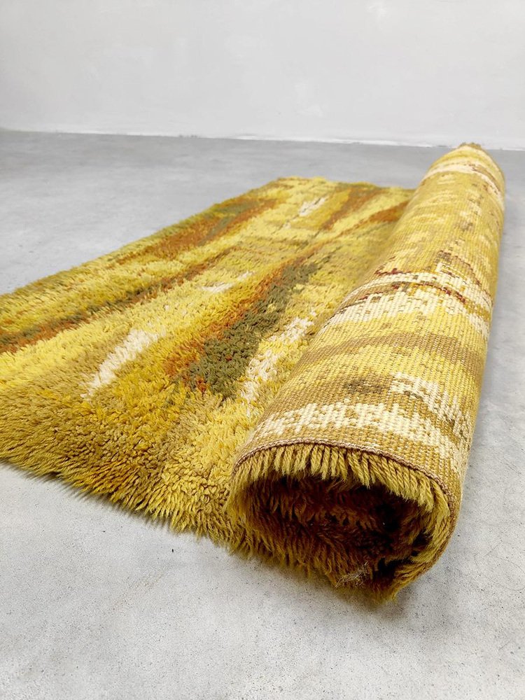 Vintage Swedish Psychedelic Rug, 1960s for sale at Pamono