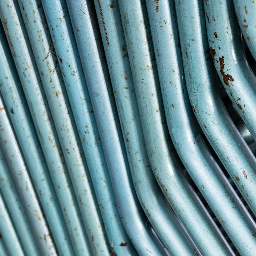 French D Back Aqua Stacking Dining Chairs from Mullca, 1950s, Set of 20 ...