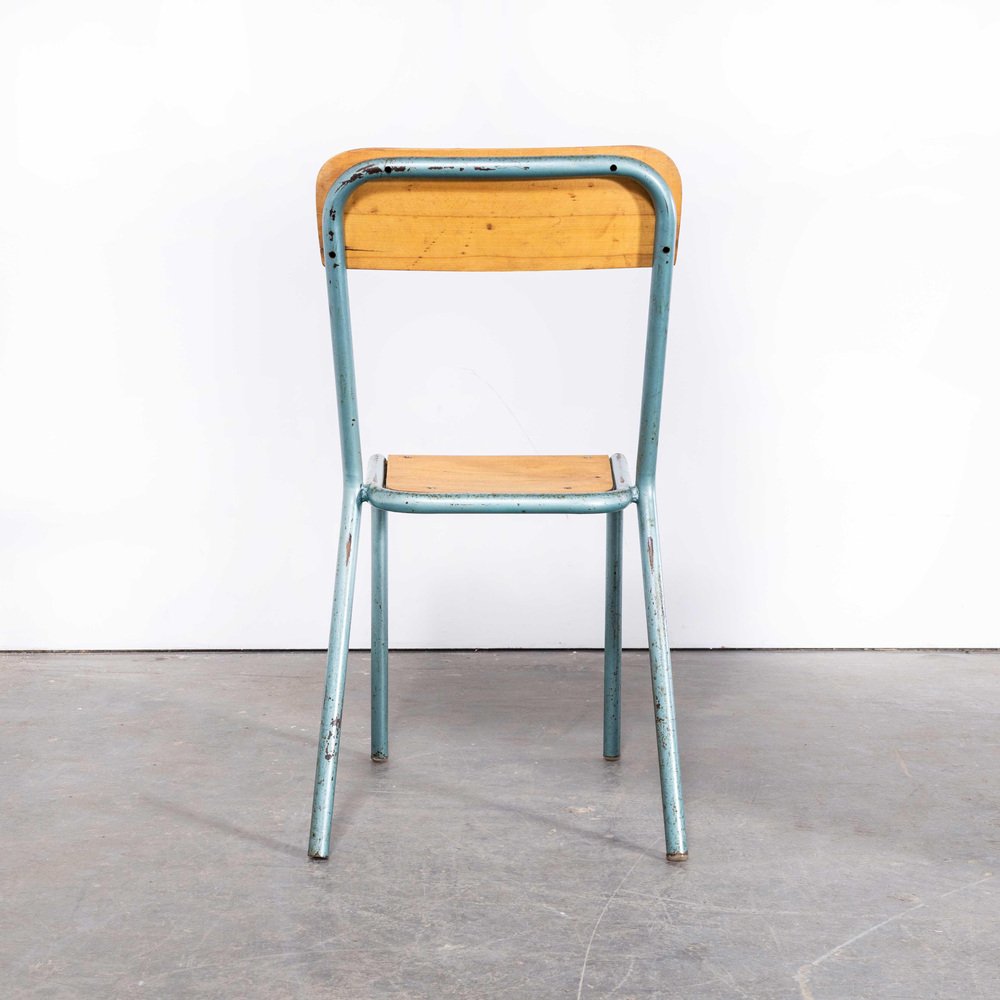 French D Back Aqua Stacking Dining Chairs from Mullca, 1950s, Set of 20 ...