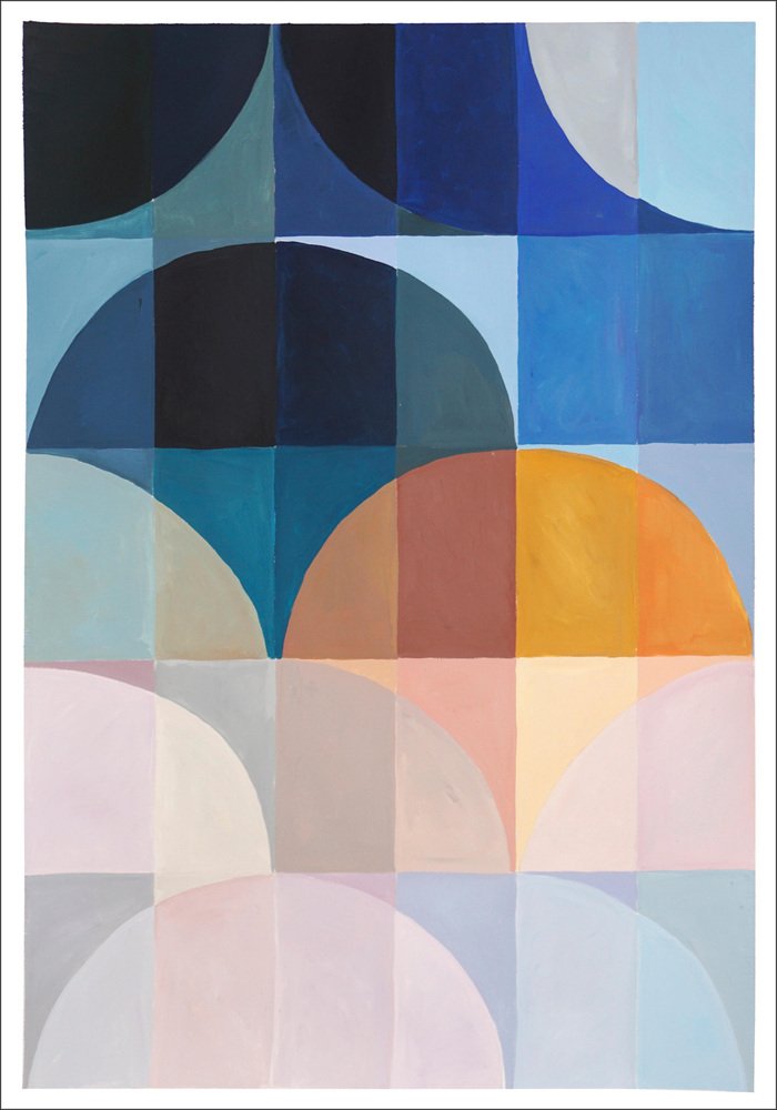 Natalia Roman, Nightfall over the Sea, 2023, Acryl auf Aquarellpapier ...