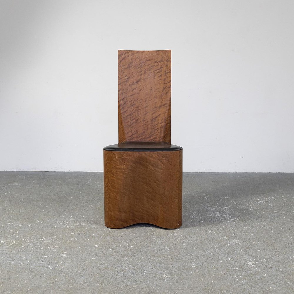 Birch-Root Chair with Leather Seat, 1970s for sale at Pamono