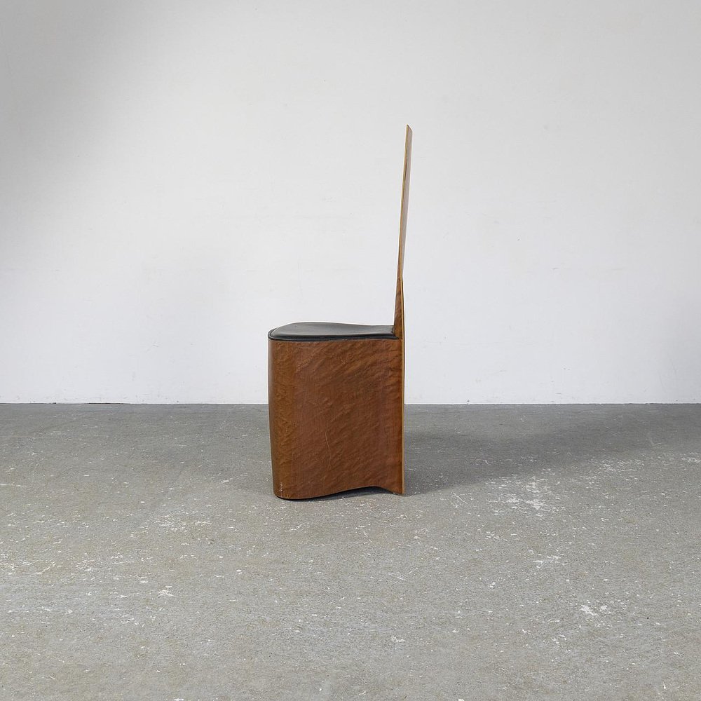 Birch-Root Chair with Leather Seat, 1970s for sale at Pamono