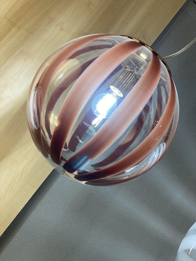 Transparent Brown Sphere Pendant in Murano Glass from Simoeng for sale ...