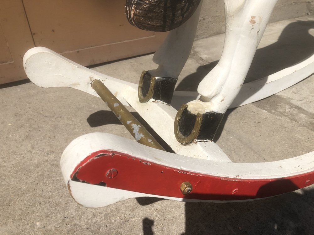 Large Wooden Rocking Horse, 1890s for sale at Pamono