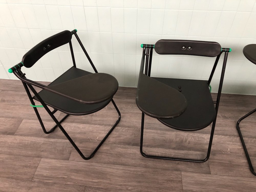 Vintage Italian Flap Chairs by Paolo Parigi, 1980s, Set of 3 for sale ...