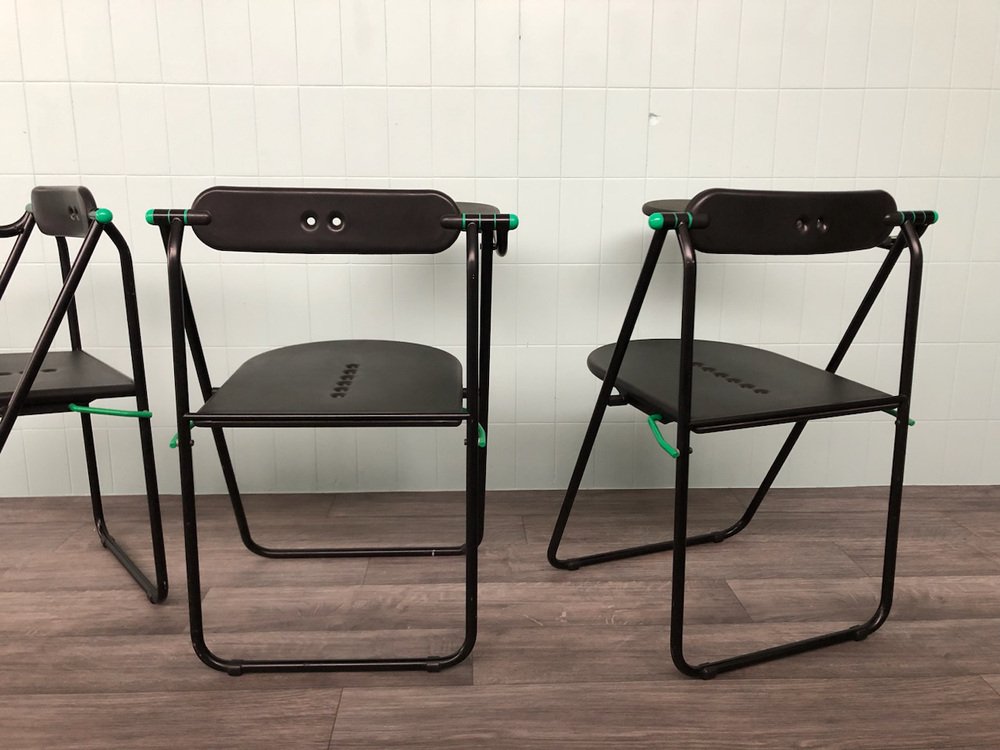 Vintage Italian Flap Chairs by Paolo Parigi, 1980s, Set of 3 for sale ...