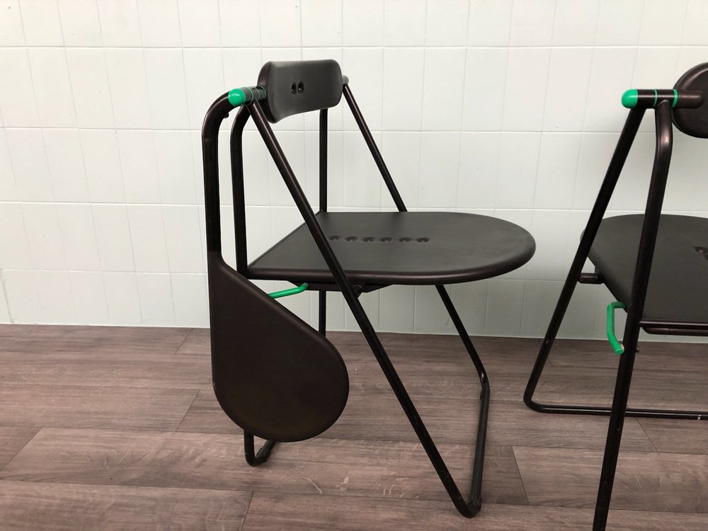 Vintage Italian Flap Chairs by Paolo Parigi, 1980s, Set of 3 for sale ...