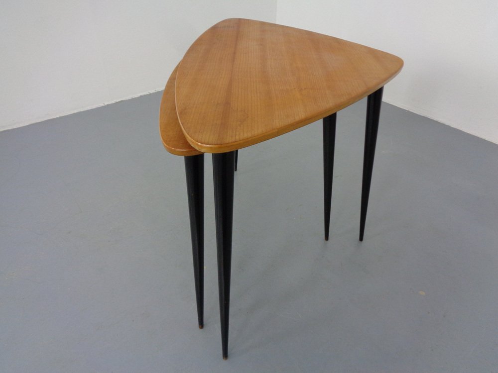 Mid-Century Triangular Birch Side Tables, 1960s, Set of 2 for sale at ...
