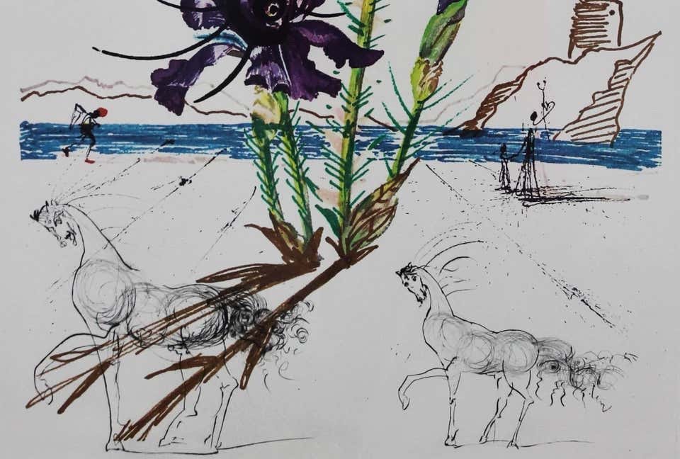 Salvador Dali, Iris Dalis Jugend, 20. Jh., Signierte Lithographie bei ...