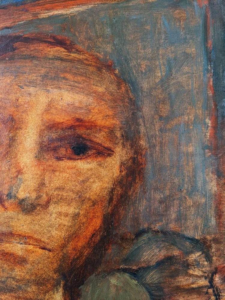 Portrait in Sepia, 1950s, Oil on Board for sale at Pamono