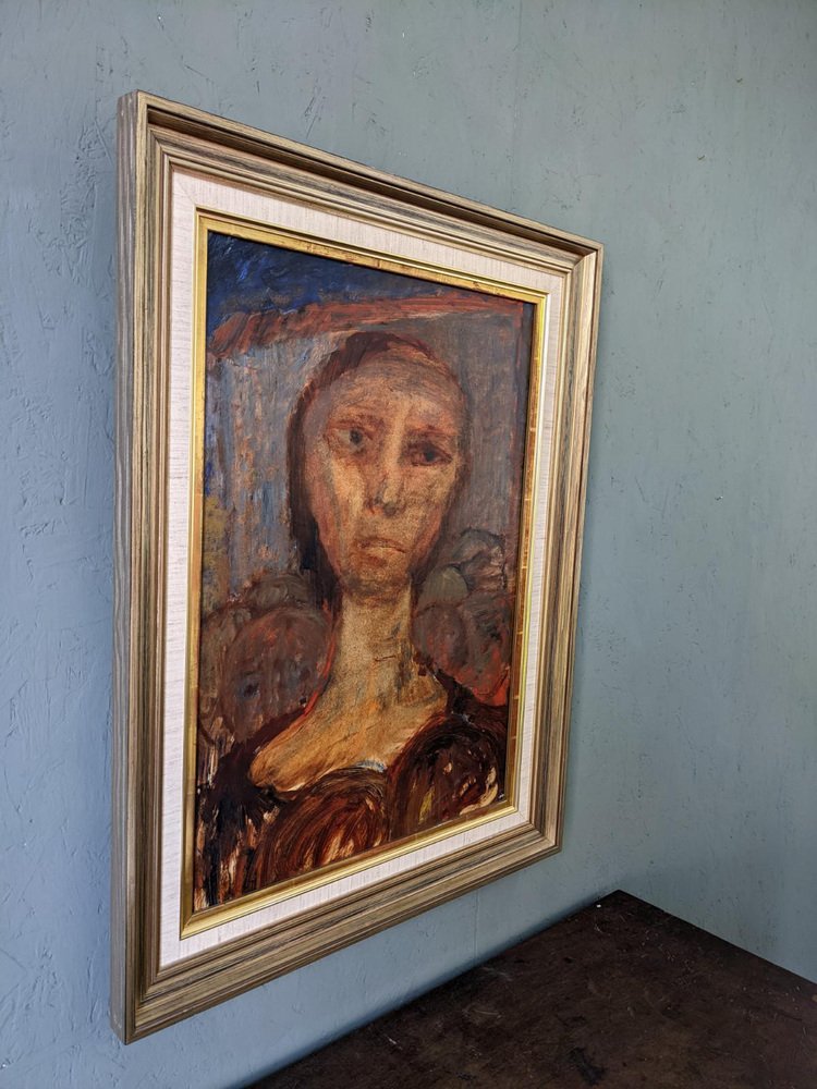 Portrait in Sepia, 1950s, Oil on Board for sale at Pamono