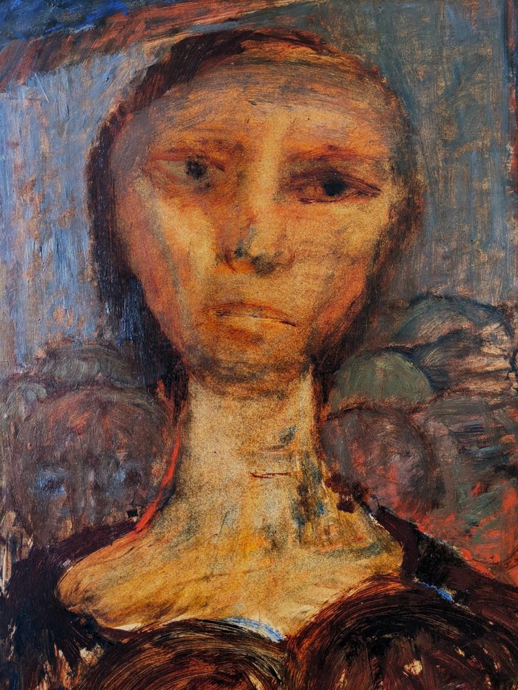 Portrait in Sepia, 1950s, Oil on Board for sale at Pamono