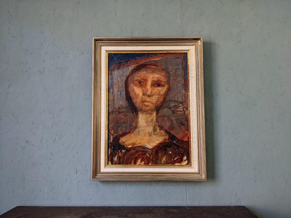 Portrait in Sepia, 1950s, Oil on Board for sale at Pamono