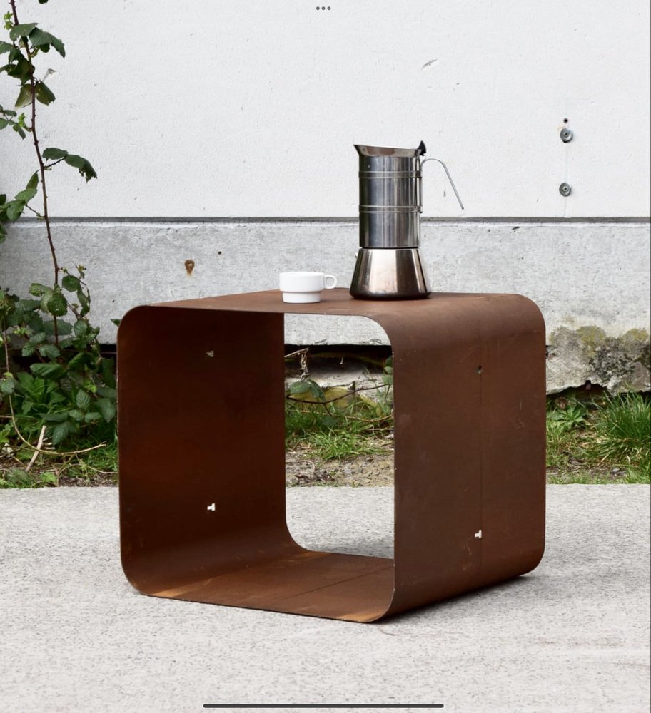 Industrial Side Table in Corten Steel, Brussels, 1974) for sale at Pamono