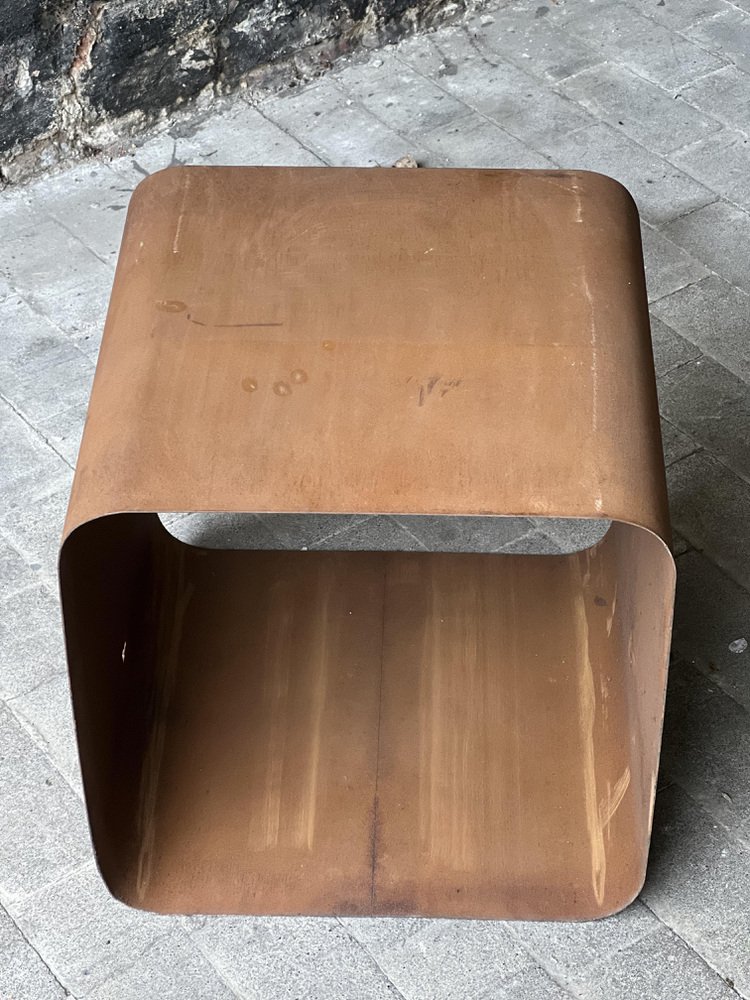 Industrial Side Table in Corten Steel, Brussels, 1974) for sale at Pamono