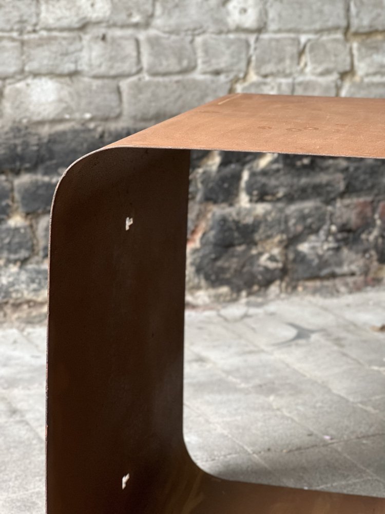 Industrial Side Table in Corten Steel, Brussels, 1974) for sale at Pamono