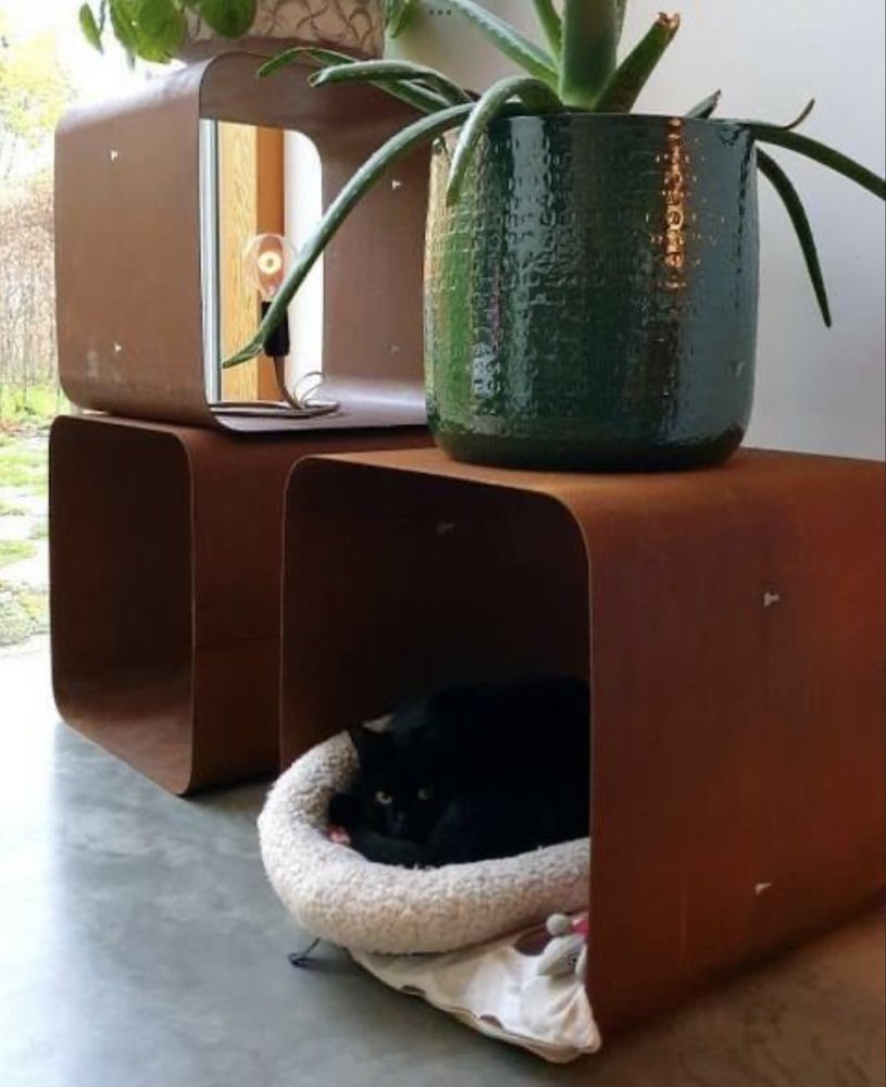 Industrial Side Table in Corten Steel, Brussels, 1974) for sale at Pamono