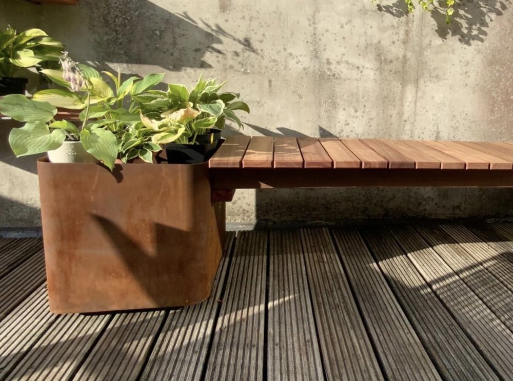 Industrial Side Table in Corten Steel, Brussels, 1974) for sale at Pamono