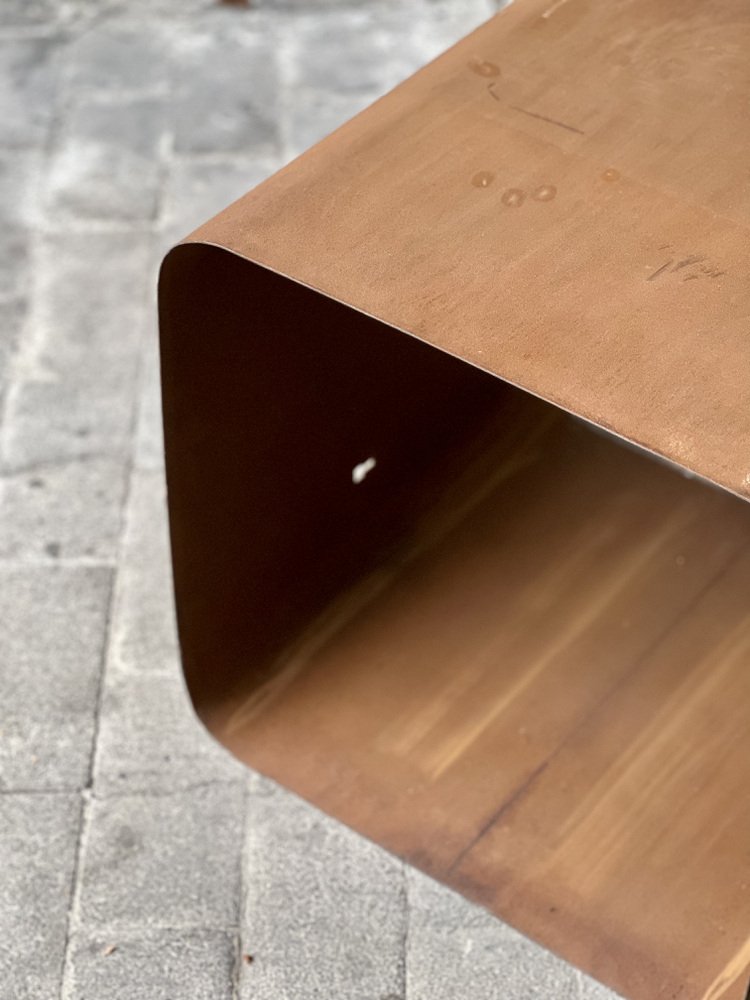 Industrial Side Table in Corten Steel, Brussels, 1974) for sale at Pamono