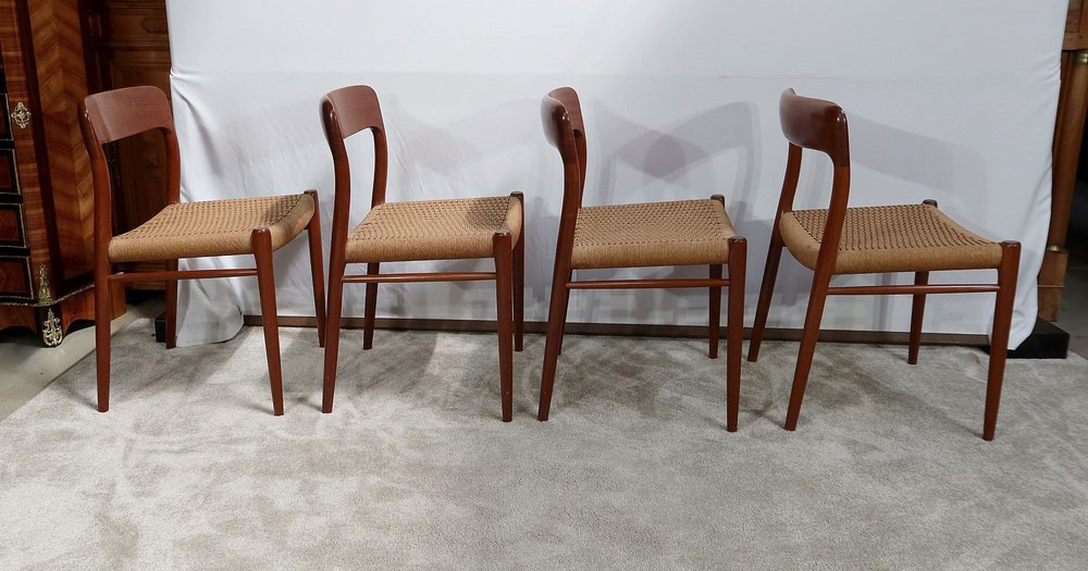 Model 75 Dining Chairs by Niels Otto Moller, Denmark, 1960s, Set of 4 ...