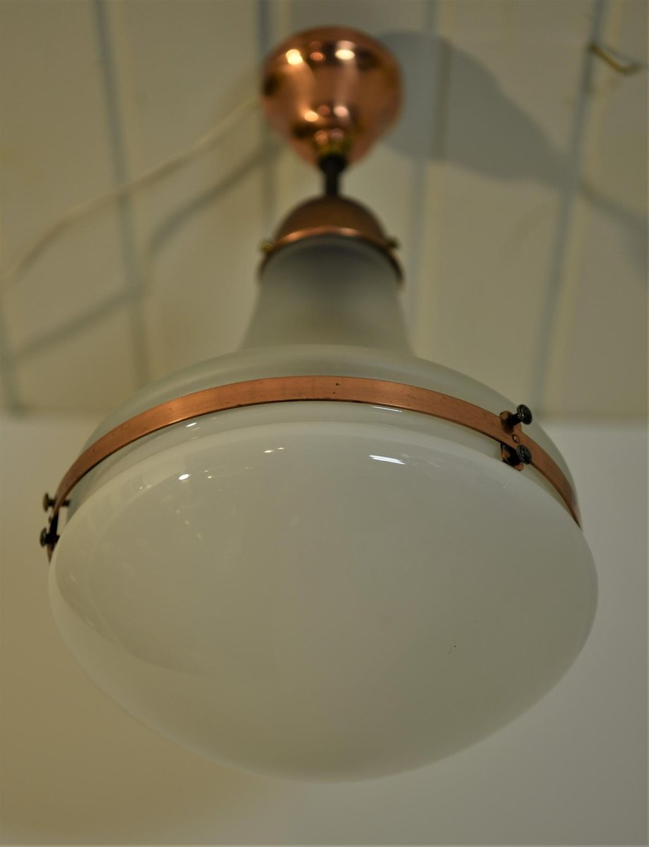 German Luzette Copper Pendant Lamp Short Rod by Peter Behrens for Behr ...