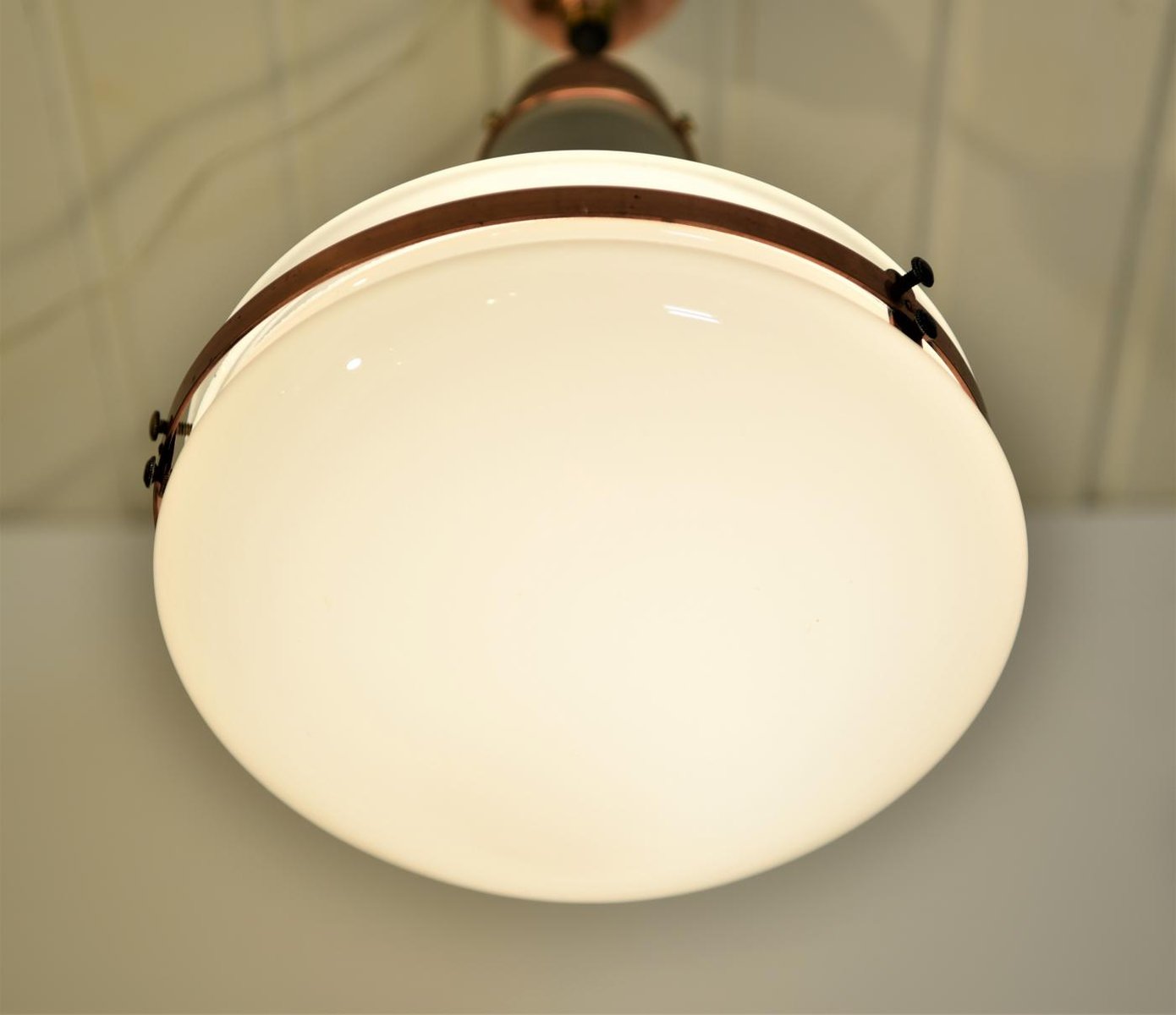 German Luzette Copper Pendant Lamp Short Rod by Peter Behrens for Behr ...
