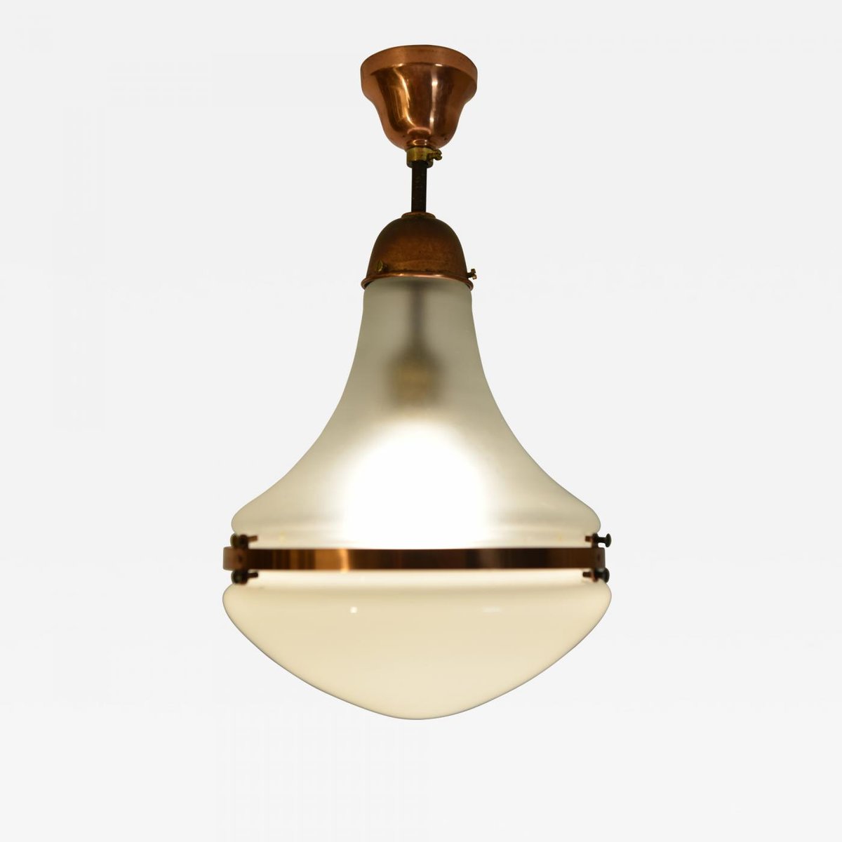 German Luzette Copper Pendant Lamp Short Rod by Peter Behrens for Behr ...