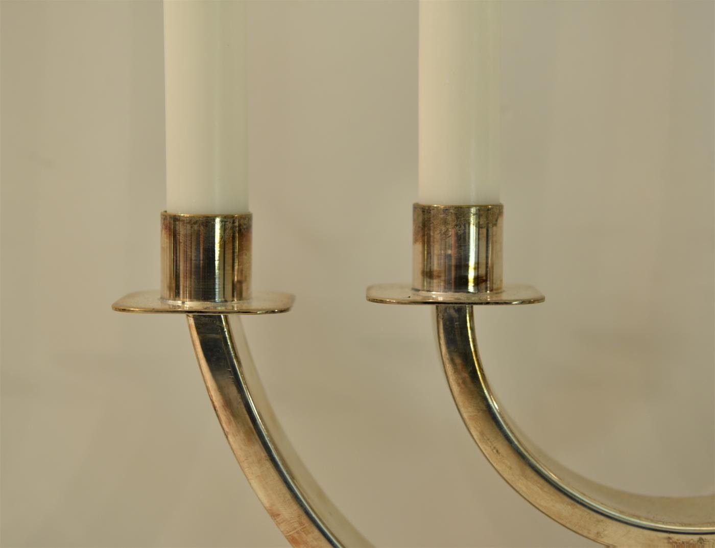 Art Deco Silver-Plating & Bakelite Candelabras by F.W. Quist, Germany ...