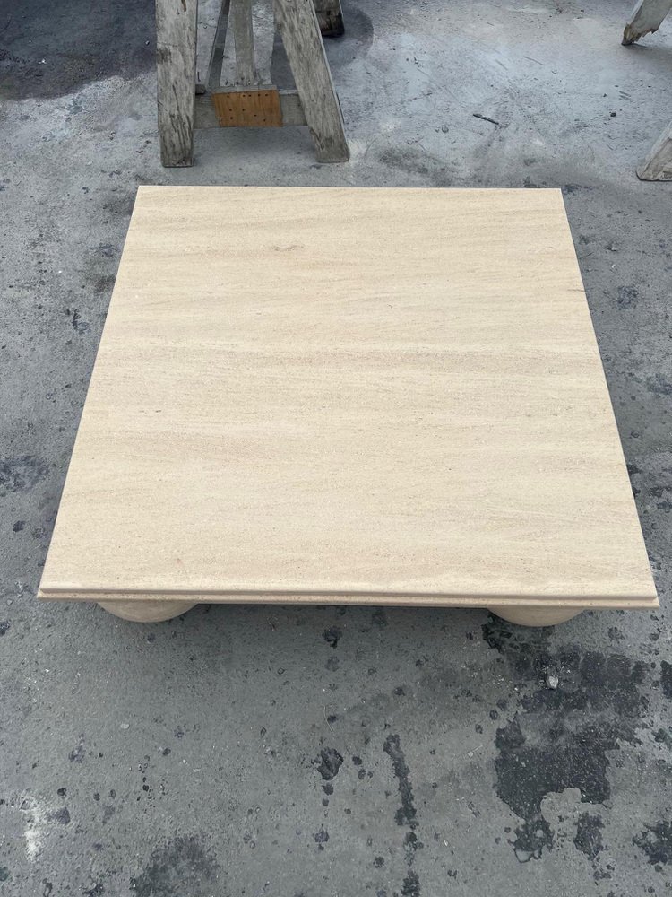 Square Stone Coffee Table with Ball Sphere Base by My Habitat Design ...