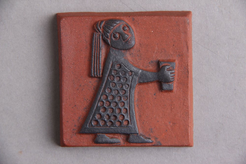 Danish Ceramics Tiles with Viking Motifs from Thyssen, 1960s, Set of 4 ...