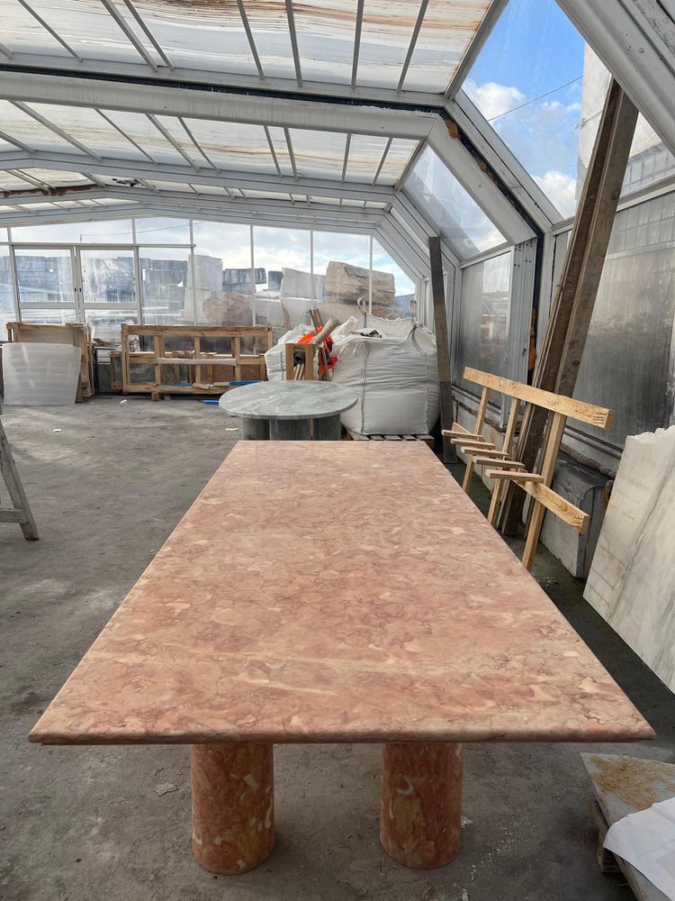 Large Rectangle Dining Table in Coral Portuguese Travertine by My Habitat Design for sale at Pamono
