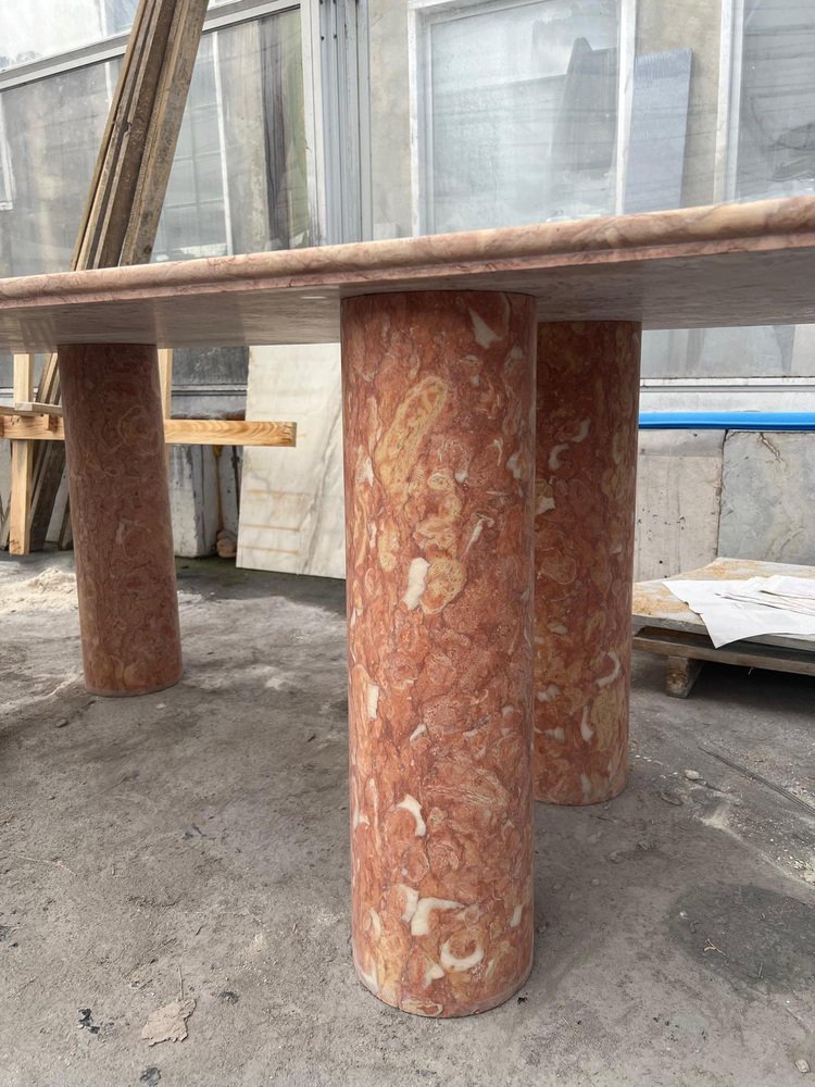 Large Rectangle Dining Table in Coral Portuguese Travertine by My Habitat Design for sale at Pamono