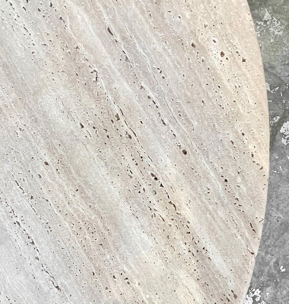 Cream Travertine Round Dining Table from My Habitat Design for sale at ...