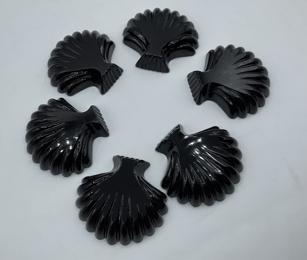 Antique French Shell Shaped Dishes in Opaline Glass, Set of 6 for sale ...