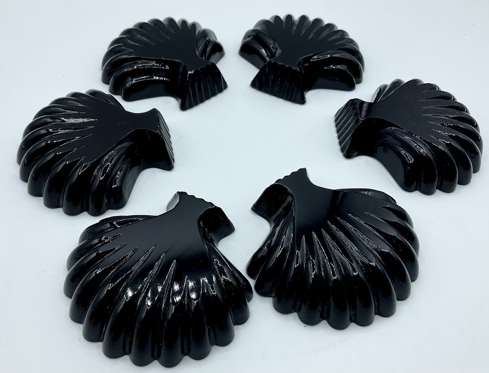 Antique French Shell Shaped Dishes in Opaline Glass, Set of 6 for sale ...