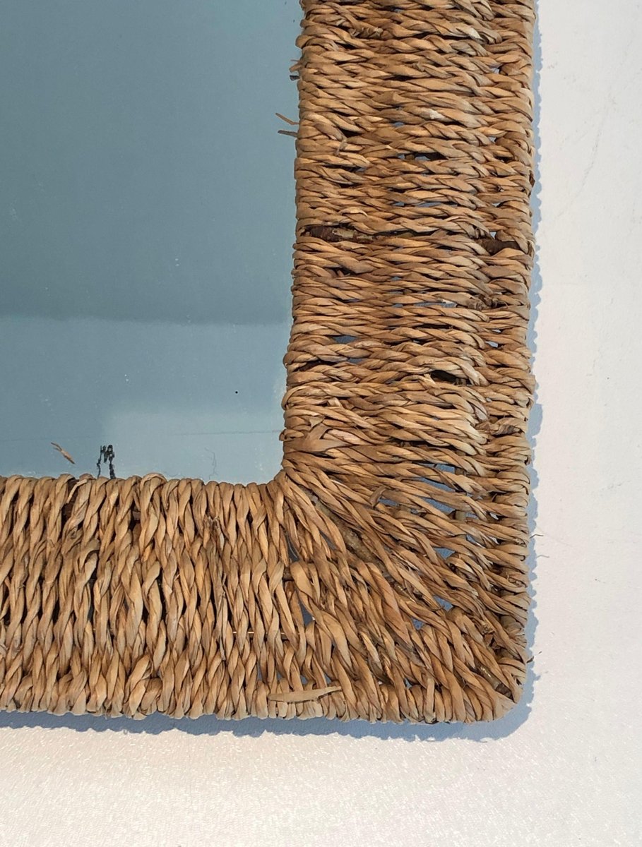 Wall Mirror in Cord, 1970s for sale at Pamono