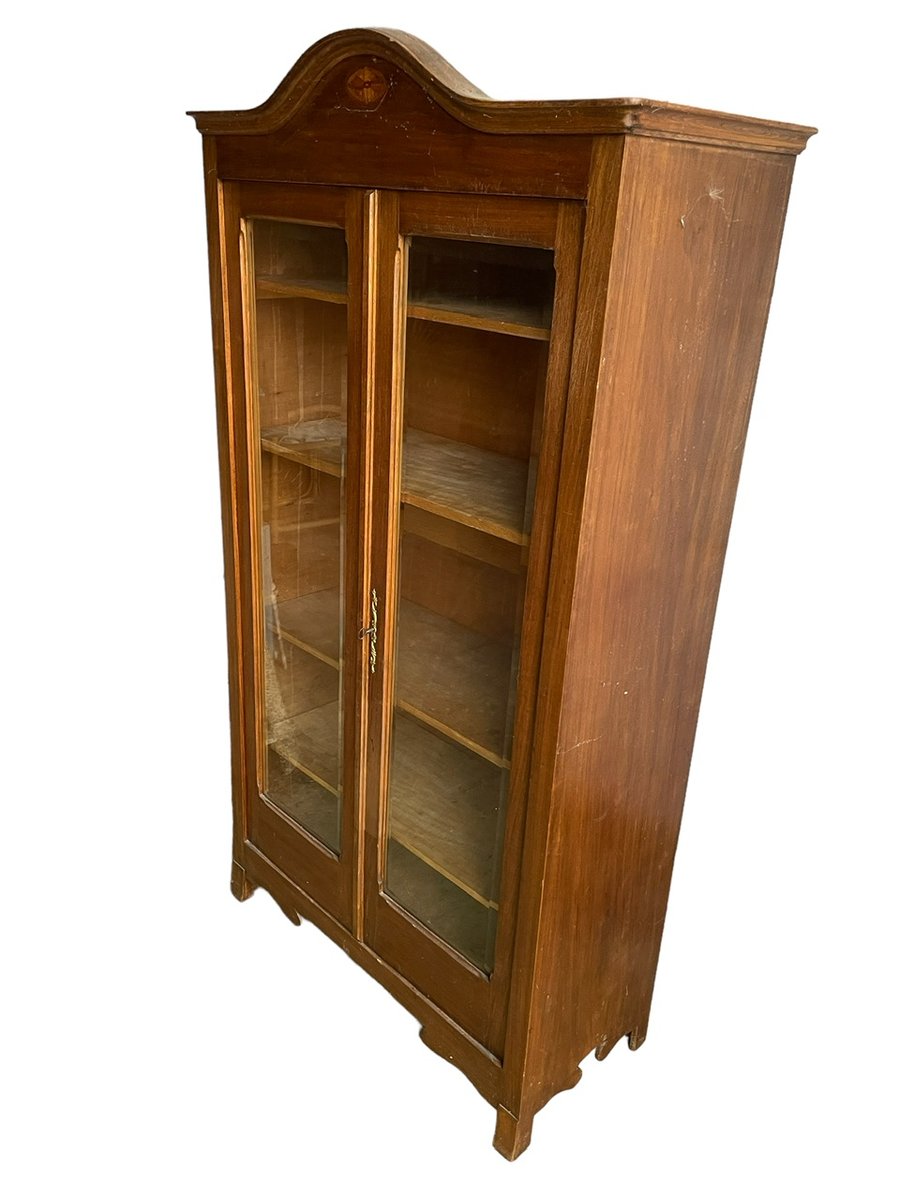 Art-Deco Walnut Library, 1920s for sale at Pamono