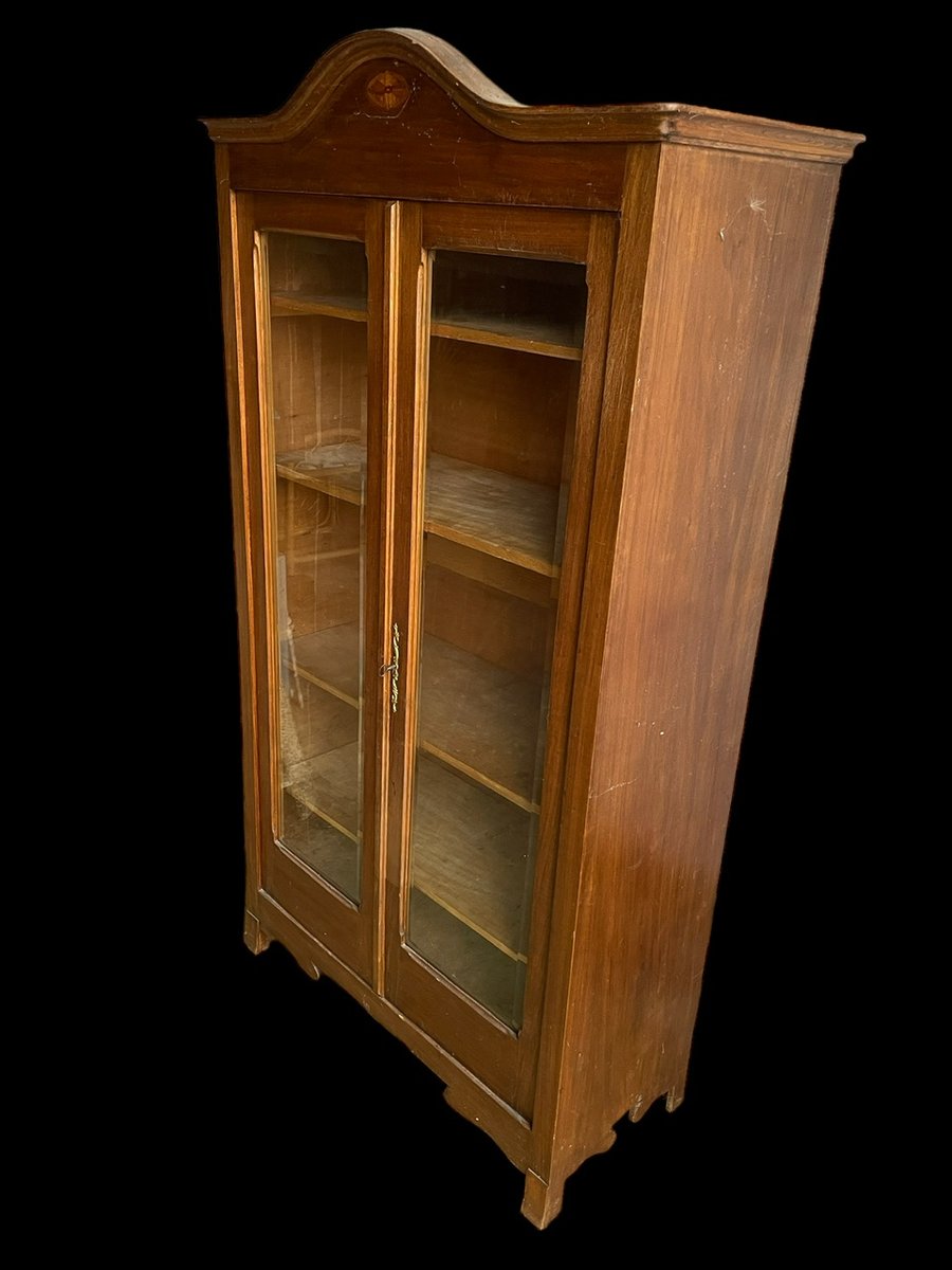 Art-Deco Walnut Library, 1920s for sale at Pamono