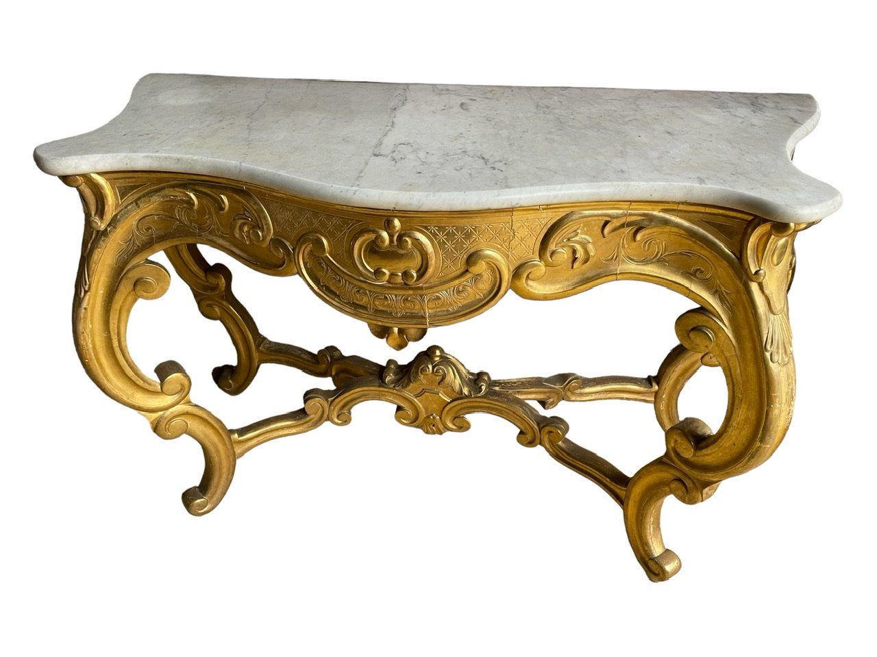 19th Century Louis XV Golden Console for sale at Pamono