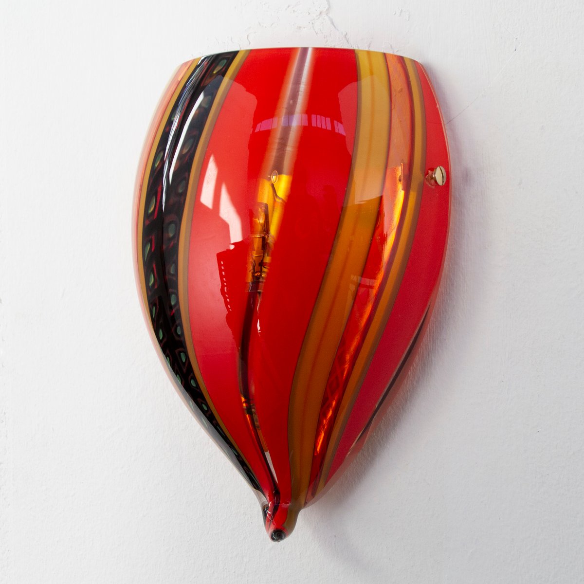 Wall Light In Red Murano Glass Italy 1980s For Sale At Pamono