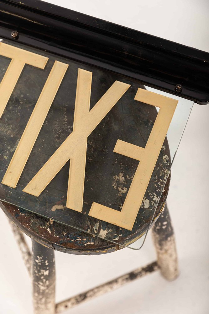 Illuminated Hanging Exit Sign, 1920s for sale at Pamono