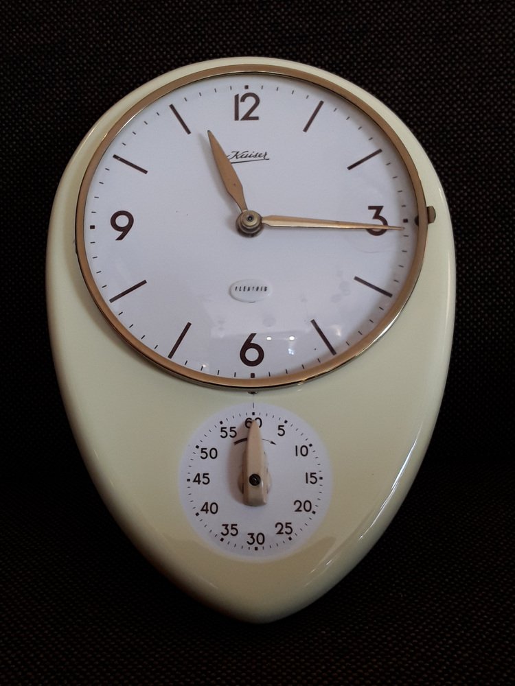 Mid-Century German Ceramic Wall Clock from Kaiser, 1960s for sale at Pamono
