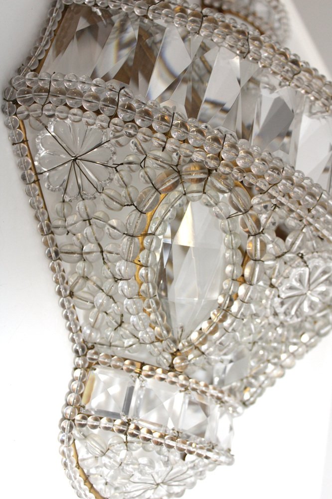 Crystal Wall Lamps, 1900s, Set of 2 for sale at Pamono