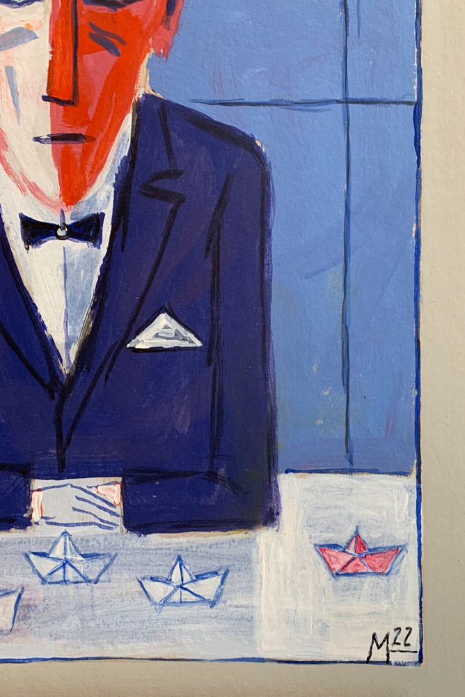 Mikolaj Malesza, A Return, 2022, Acrylic on Cardboard for sale at Pamono